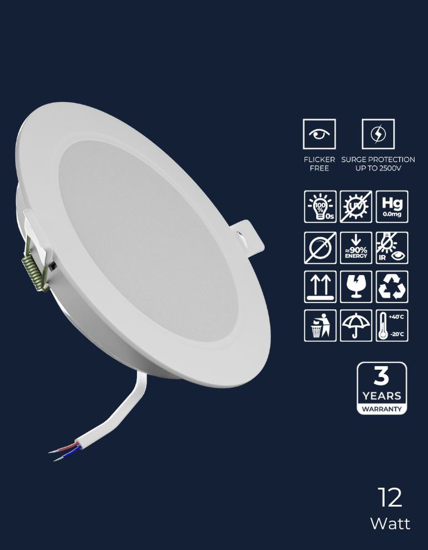 LED Downlight ROUND 12 Watt NLDL-201 - Nanolite