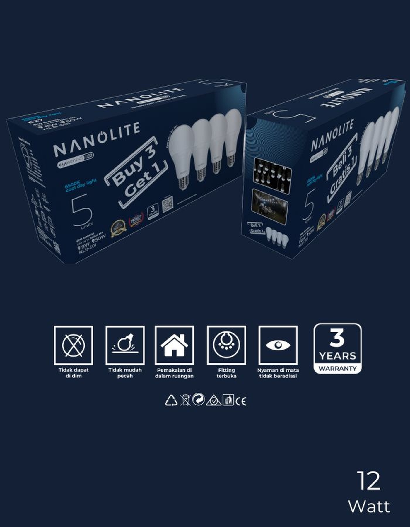 LED Multipack 12 Watt NLB-501 - Nanolite