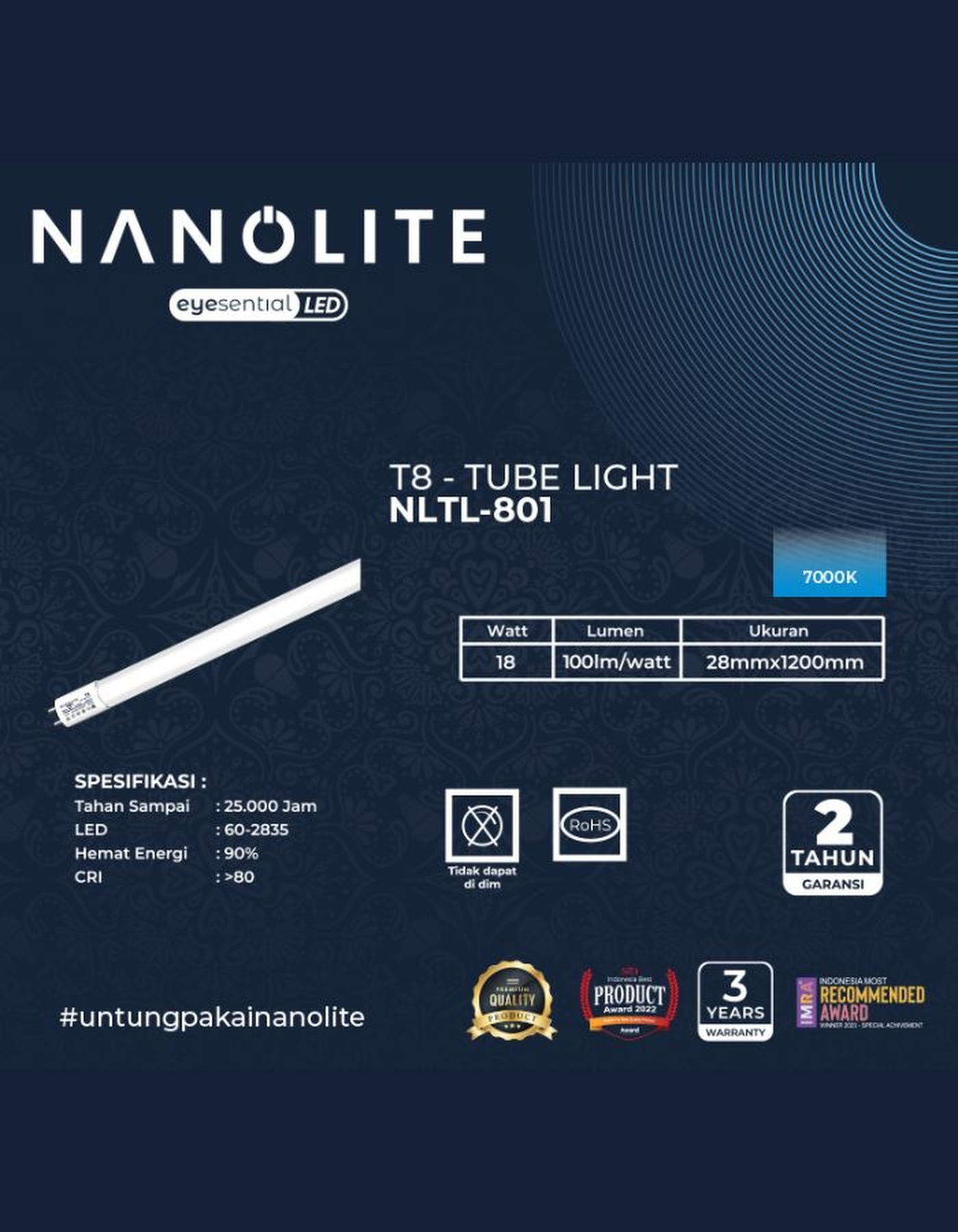 T8-TUBE LIGHT NLTL-801 - Nanolite
